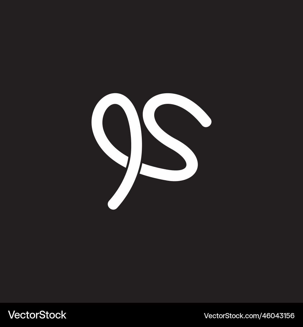 Letter gs curves sign logo Royalty Free Vector Image