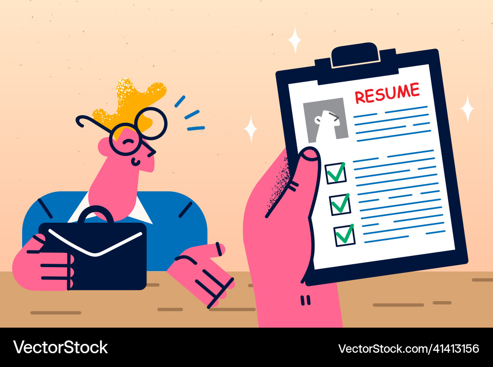 Male candidate have interview with employer Vector Image