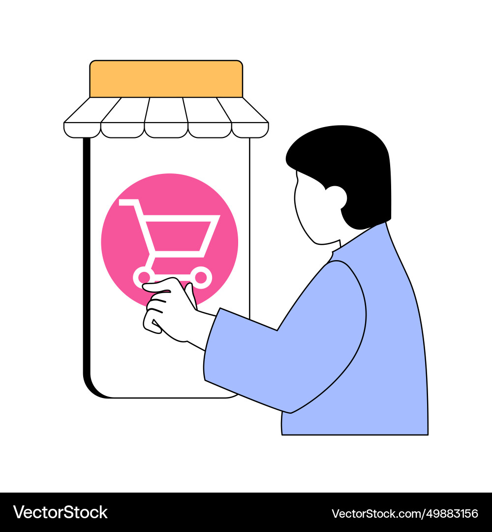 Mobile commerce concept with cartoon people in Vector Image