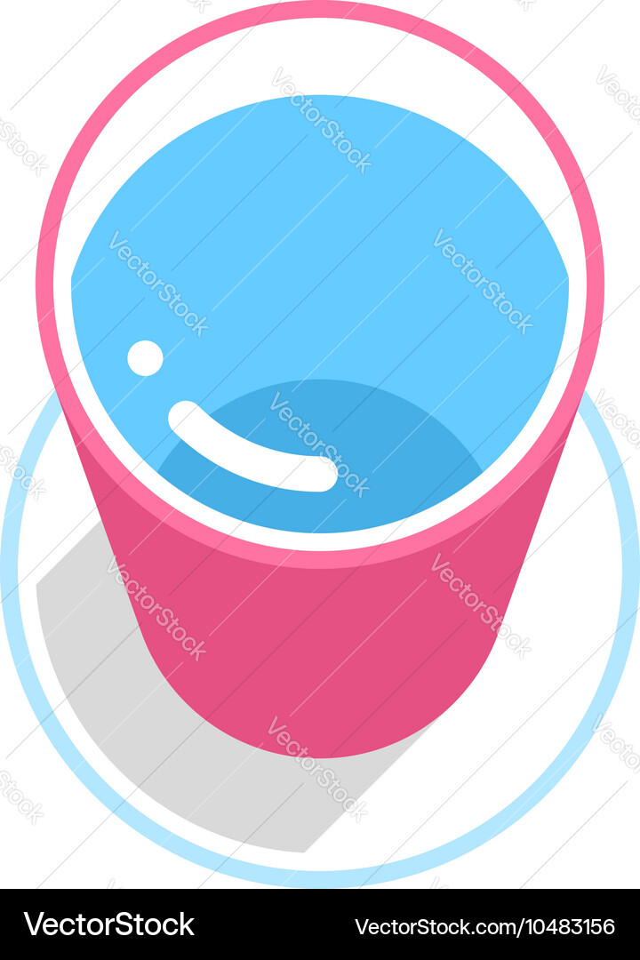 Pink bucket with clean water Royalty Free Vector Image