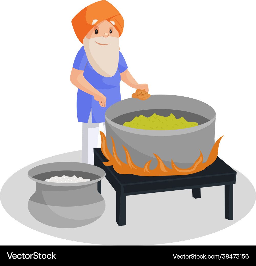 Punjabi man cartoon character Royalty Free Vector Image