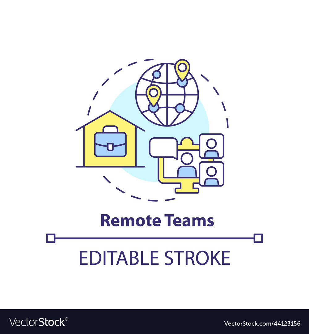 Remote teams concept icon Royalty Free Vector Image Remote teams concept icon Royalty Free Vector Image