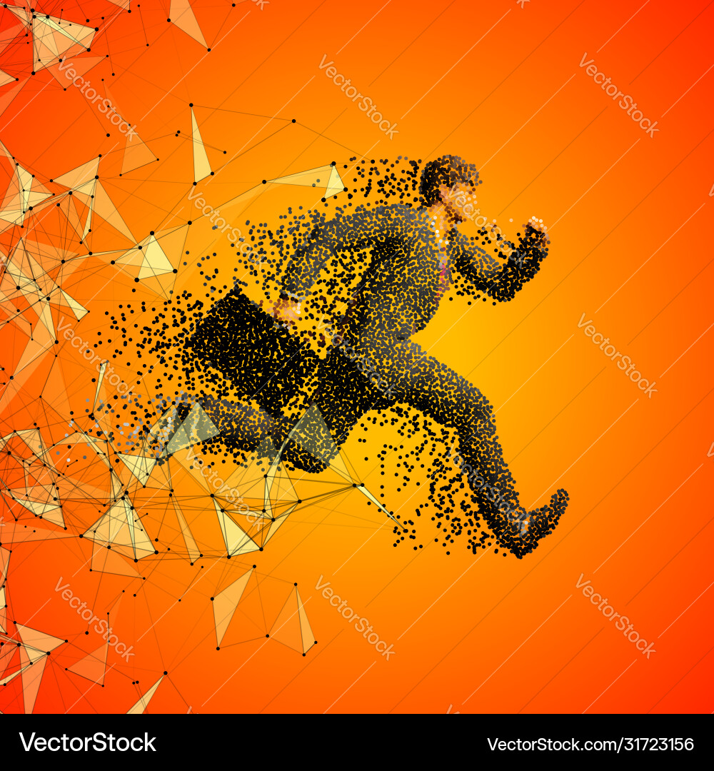 Running businessman with case made scattered Vector Image