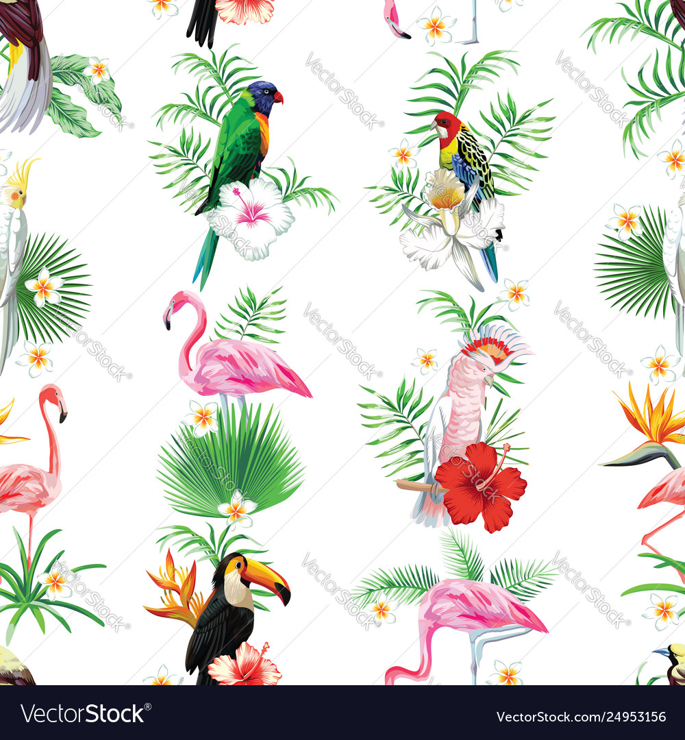 Seamless bird design pattern Royalty Free Vector Image