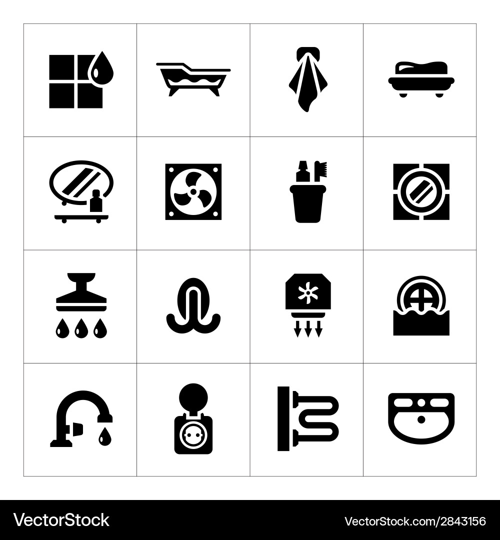Set icons of bathroom Royalty Free Vector Image