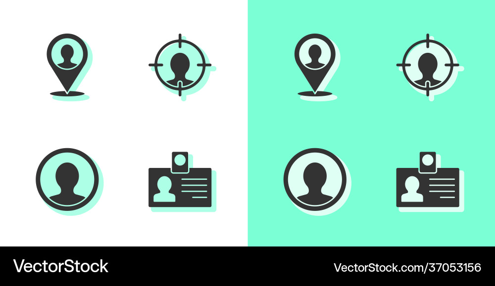 Set identification badge location with person Vector Image
