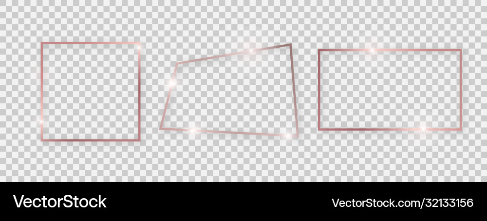 Shiny frames with glowing effects Royalty Free Vector Image