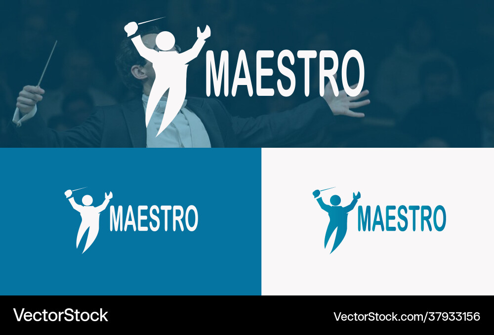 Simple minimalist clean professional logo maestro Vector Image