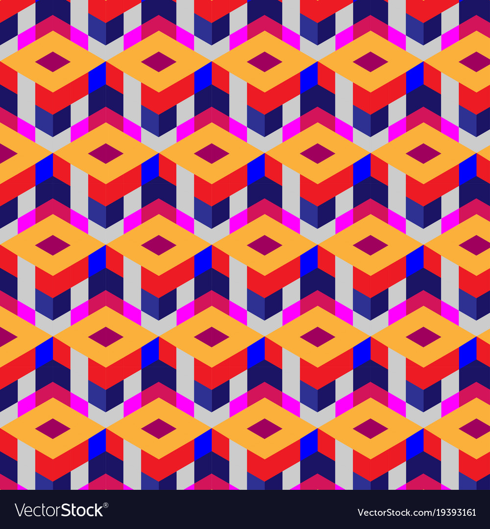 Abstract cube pattern colorful design geometric Vector Image