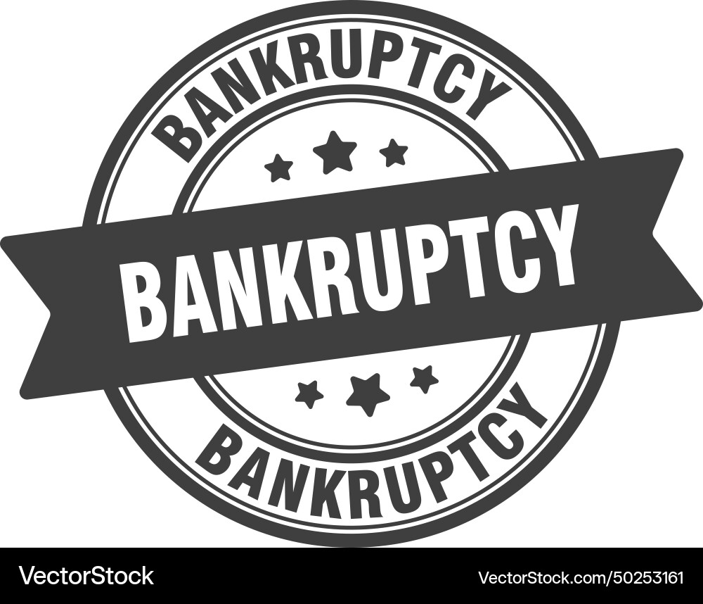 Bankruptcy stamp label on transparent Royalty Free Vector