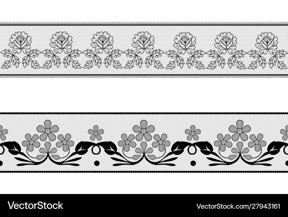 Black lace borders Royalty Free Vector Image - VectorStock