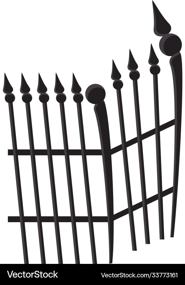 Cemetery gate metal isolated icon Royalty Free Vector Image