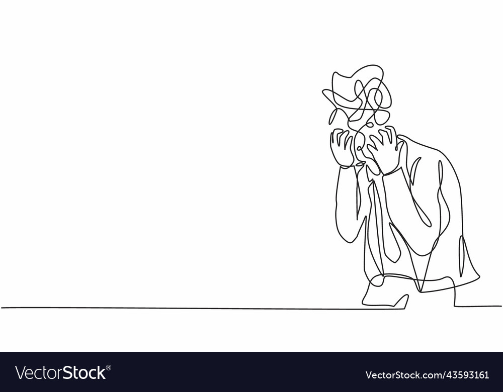 Continuous one line drawing businessman Royalty Free Vector Continuous one line drawing businessman Royalty Free Vector