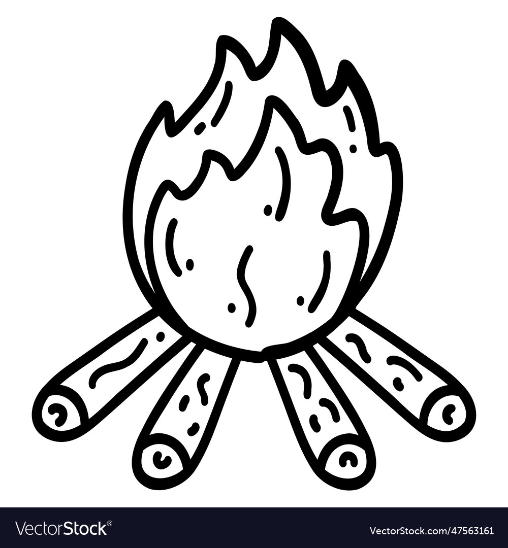 Doodle bonfire hand drawn outline Royalty Free Vector Image Doodle bonfire hand drawn outline Royalty Free Vector Image
