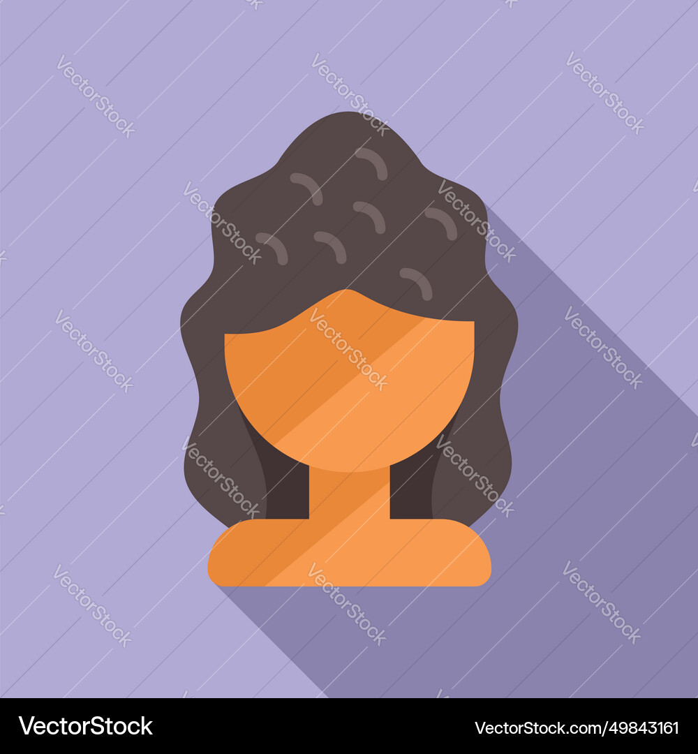 Elegance wig icon flat artist face Royalty Free Vector Image