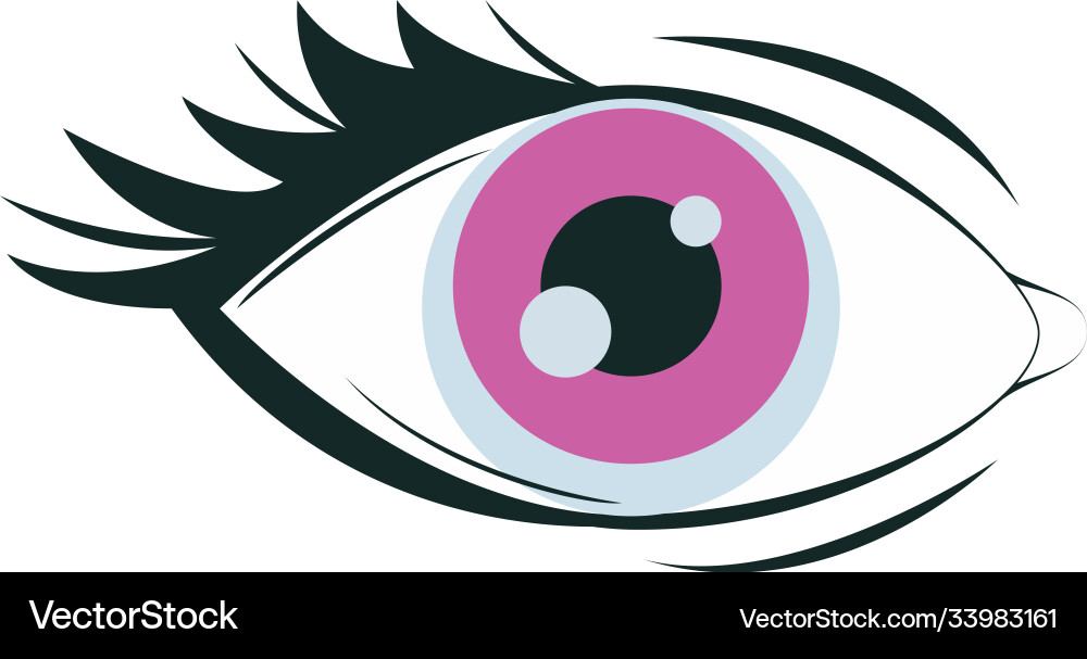 Eye human pink pop art style icon Royalty Free Vector Image