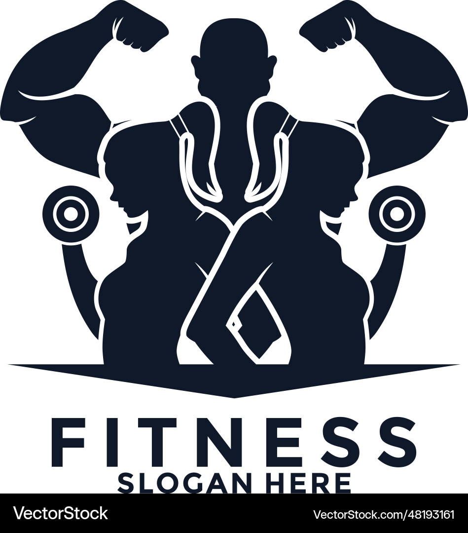 Fitness and gym logo design Royalty Free Vector Image