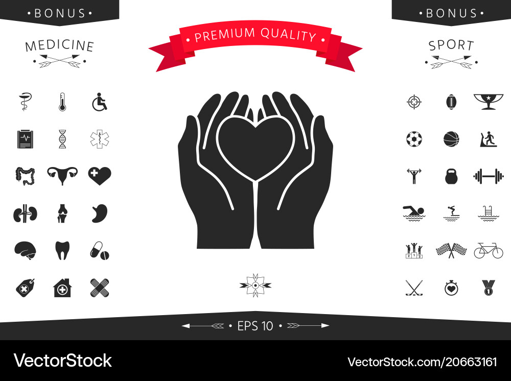 Hands holding heart - protection symbol Royalty Free Vector