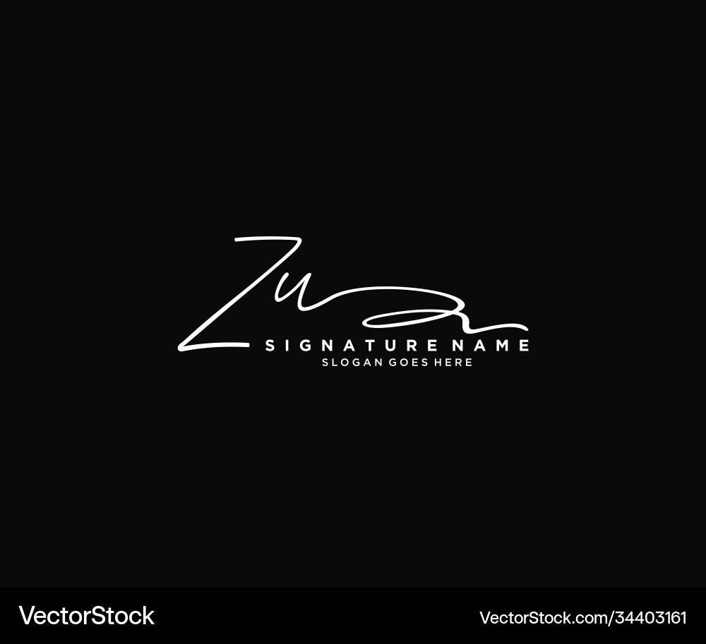 Letter zu signature logo template Royalty Free Vector Image