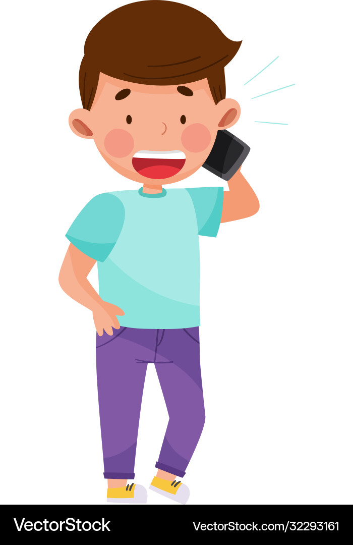 Little boy character standing and speaking Vector Image