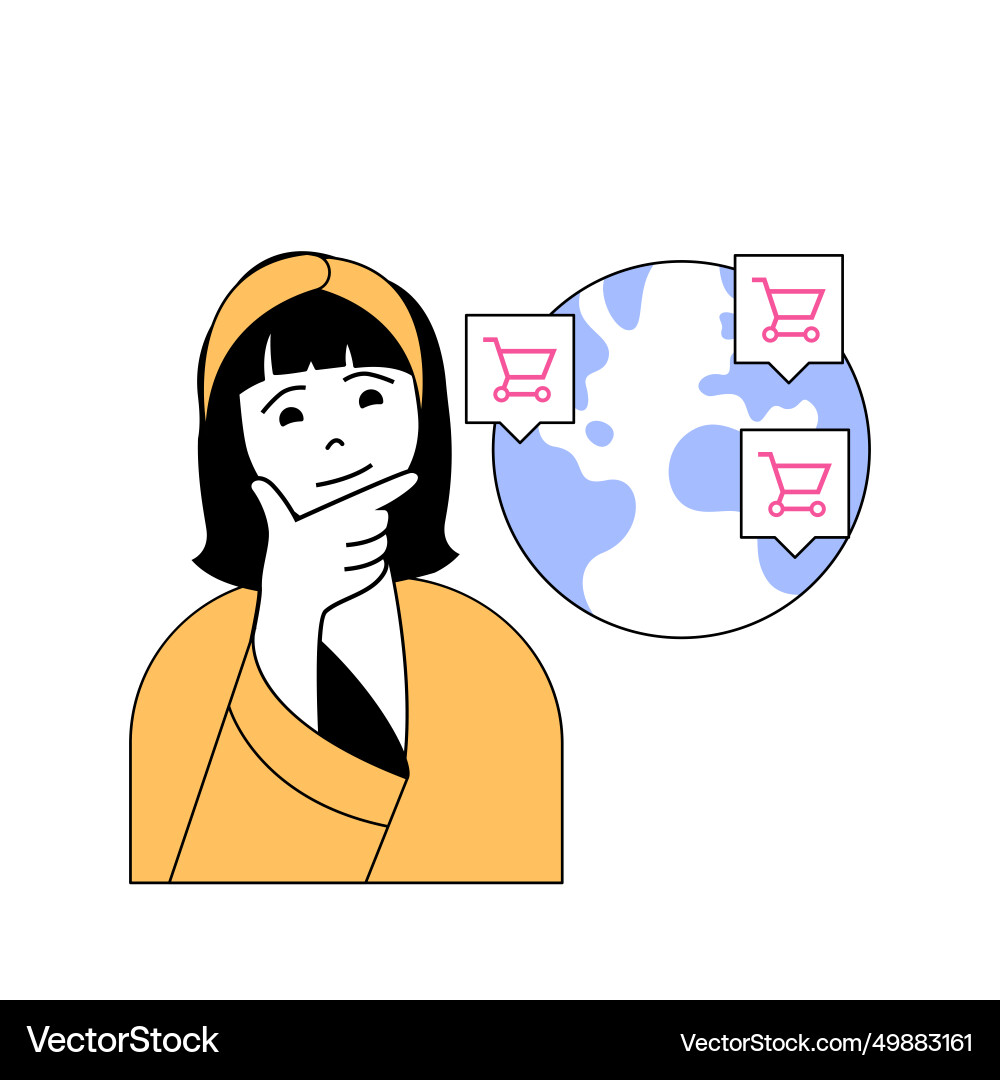 Mobile commerce concept with cartoon people in Vector Image