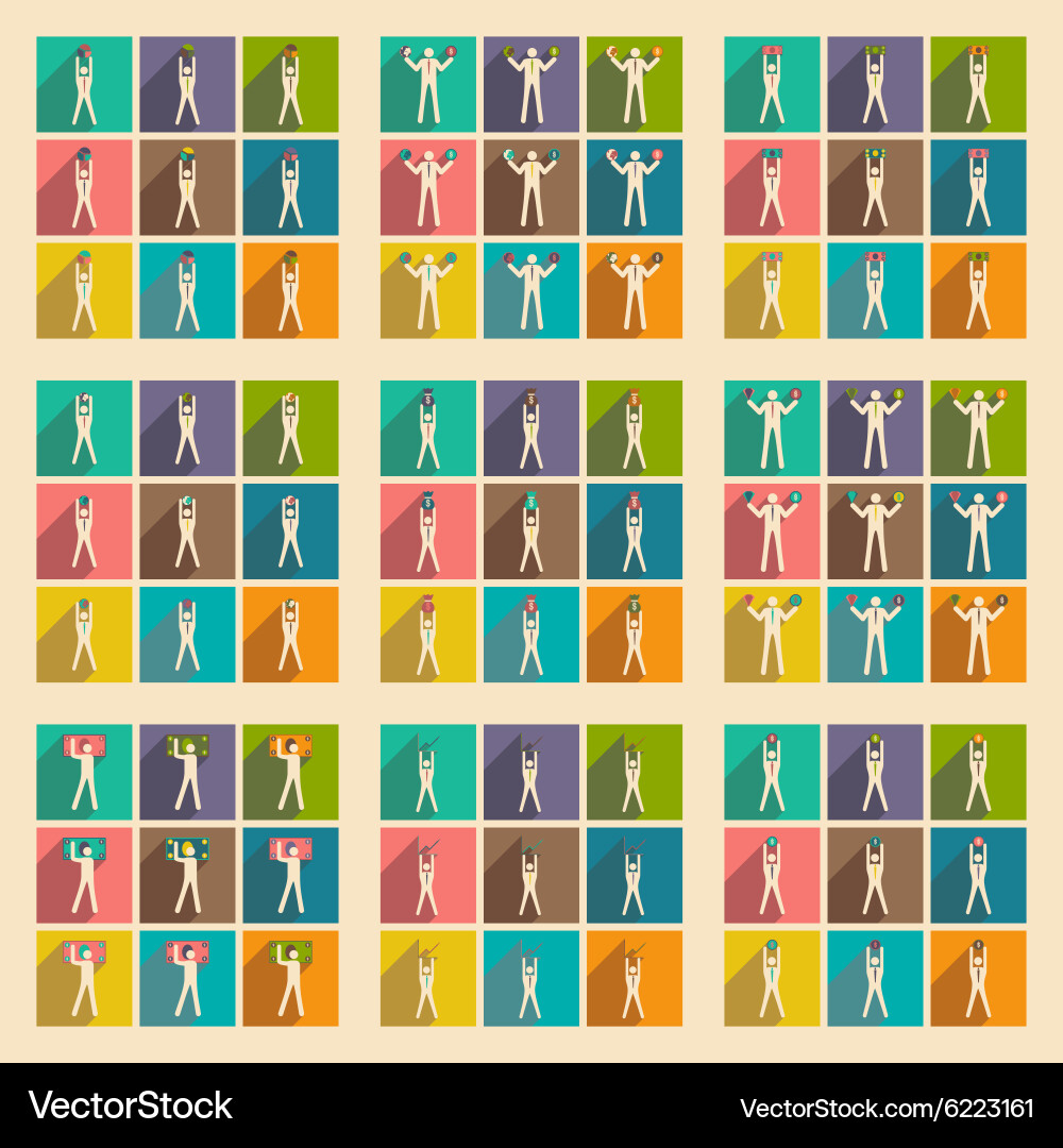 Modern flat icons collection stick figure Vector Image