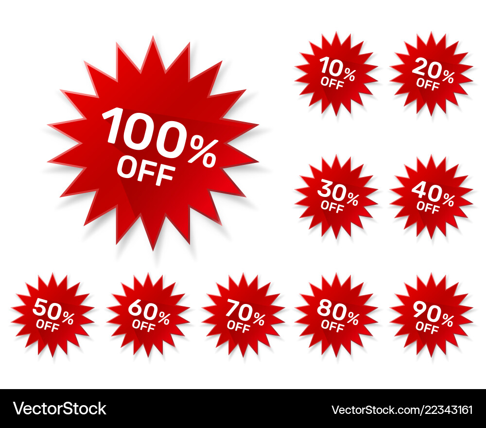 Promotional round stickers Royalty Free Vector Image