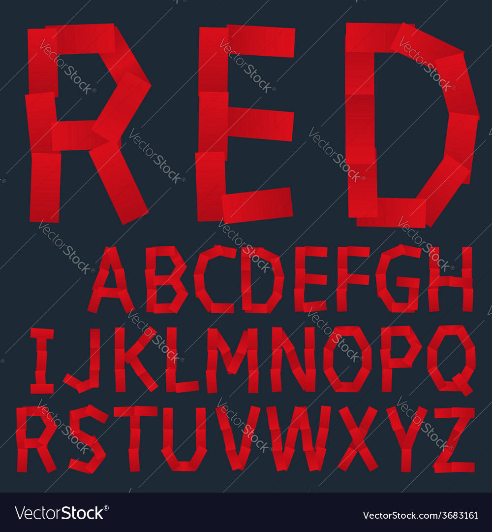 Red paper creative font Royalty Free Vector Image