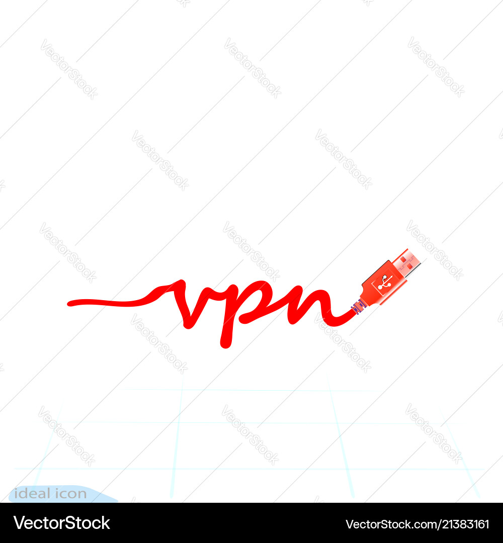 Red vpn icon protect safety concept save Vector Image