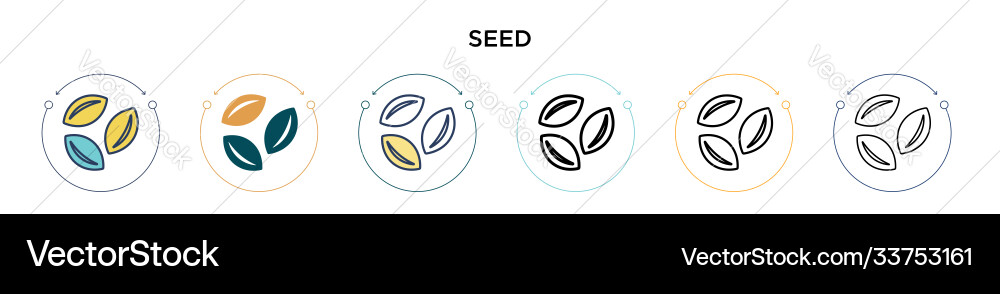 Seed icon in filled thin line outline and stroke Vector Image