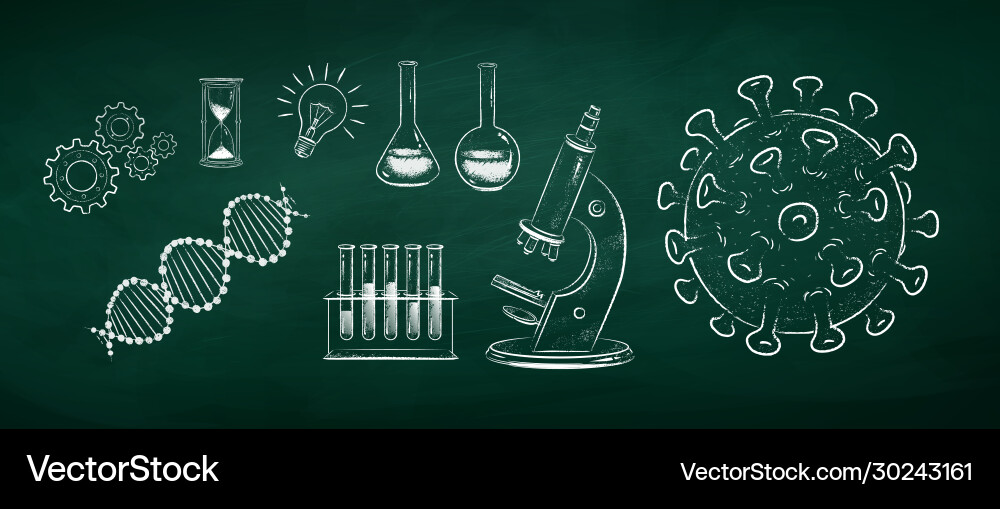 Set coronavirus research concept Royalty Free Vector Image