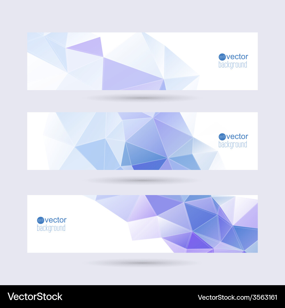 Set of banners with triangles and polygon mesh Vector Image