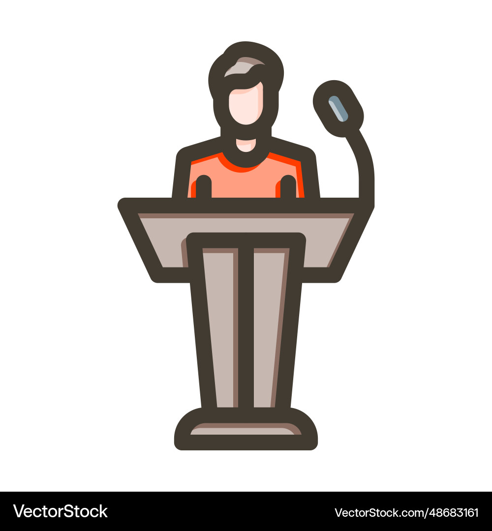 Speech thick line filled colors icon for personal Vector Image