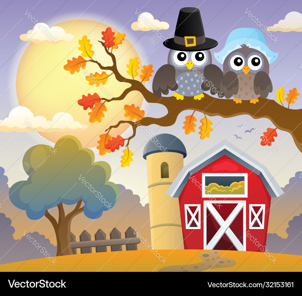 Thanksgiving owls thematic image 3 Royalty Free Vector Image