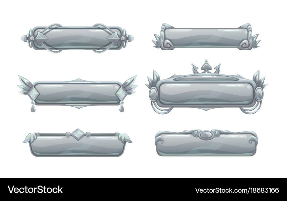 Beautiful decorative metal title banners Vector Image