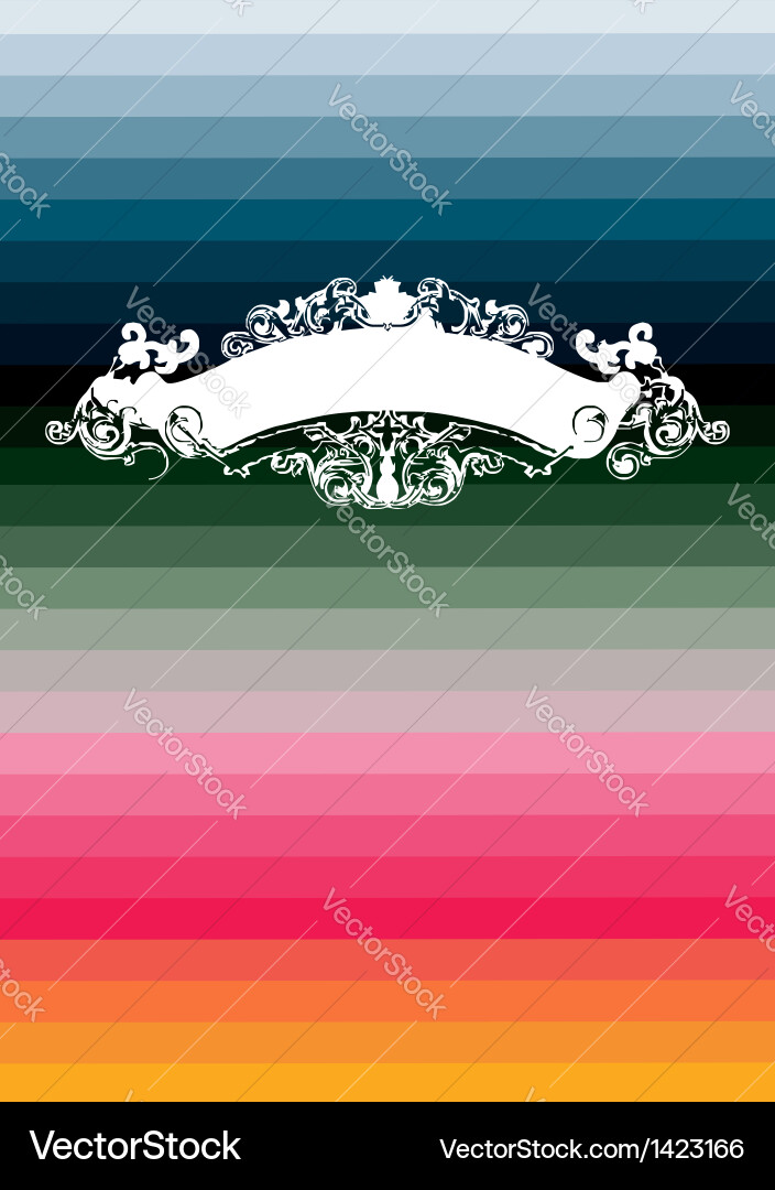 Classic banner on the multi color stripe Vector Image