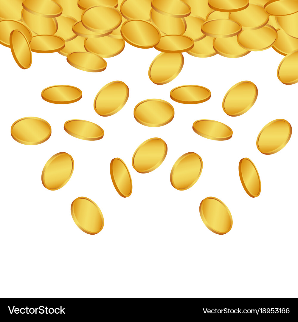 Falling gold coins financial concept Royalty Free Vector