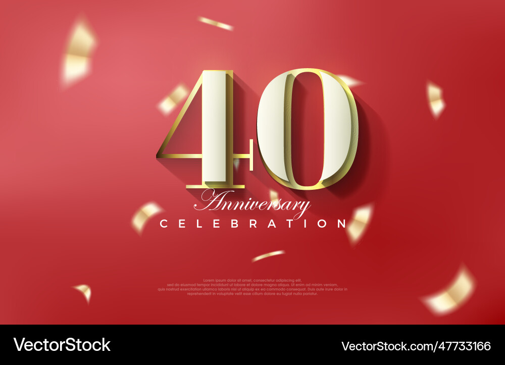 Luxury 40th anniversary with classic 3d numbers Vector Image