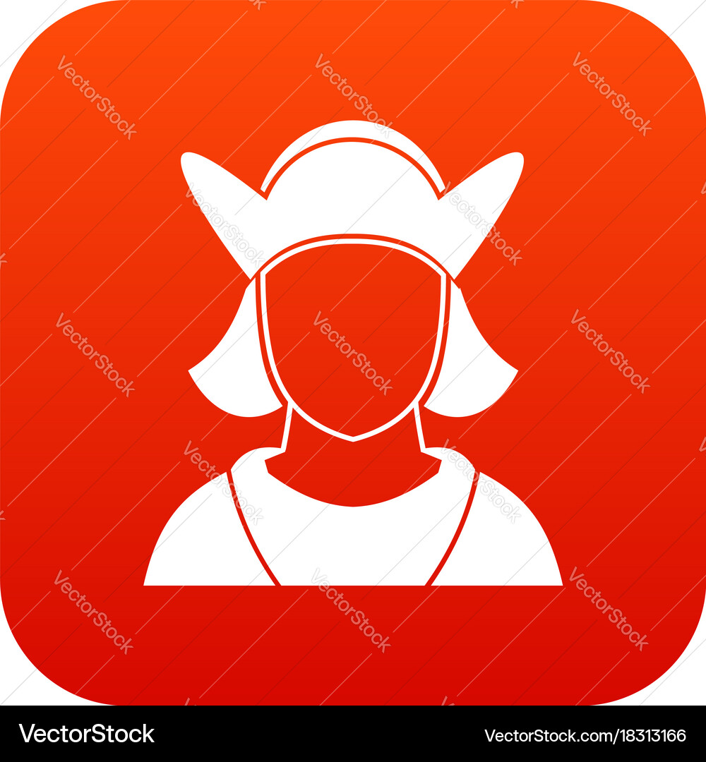 Male avatar icon digital red Royalty Free Vector Image