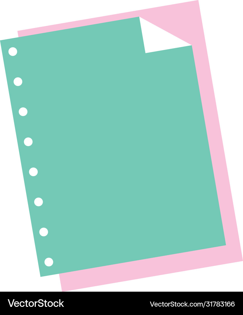 School paper sheets stationery isolated icon Vector Image