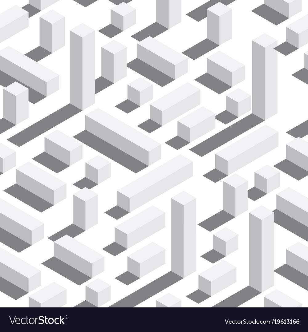 Seamless pattern with isometric blocks Royalty Free Vector