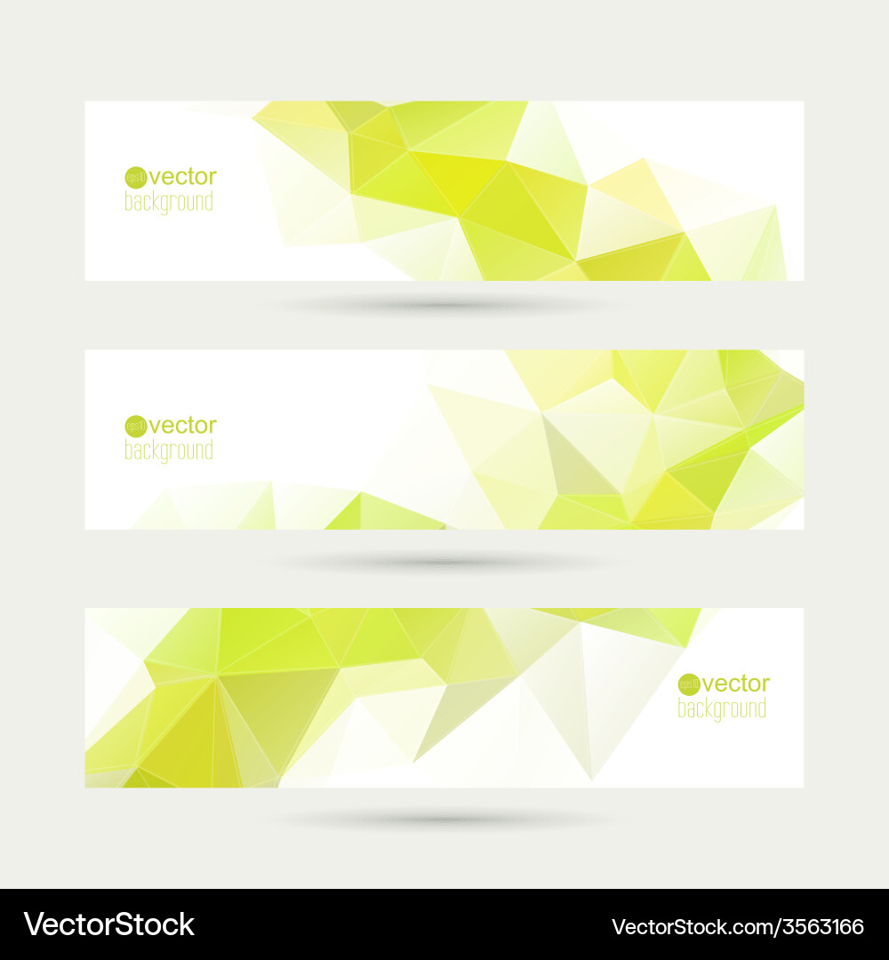 Set of banners with triangles and polygon mesh Vector Image