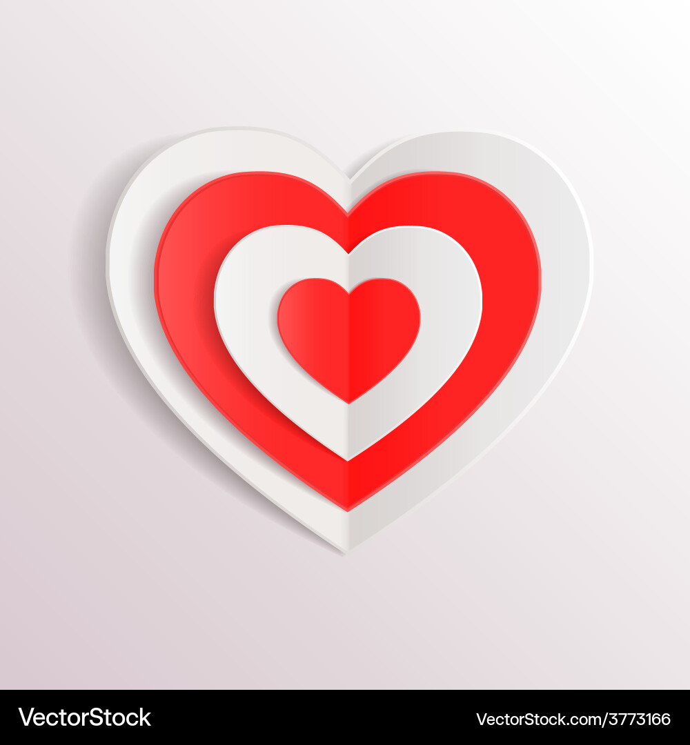 Valentines day background with paper hearts Vector Image