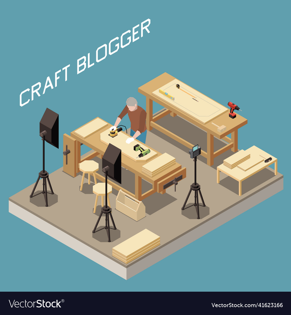 Vlogging isometric composition Royalty Free Vector Image