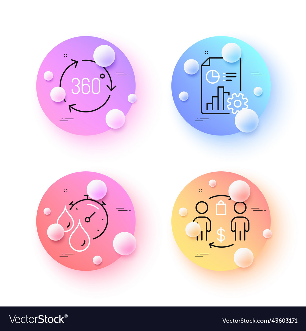 360 degree timer and buying process minimal line Vector Image