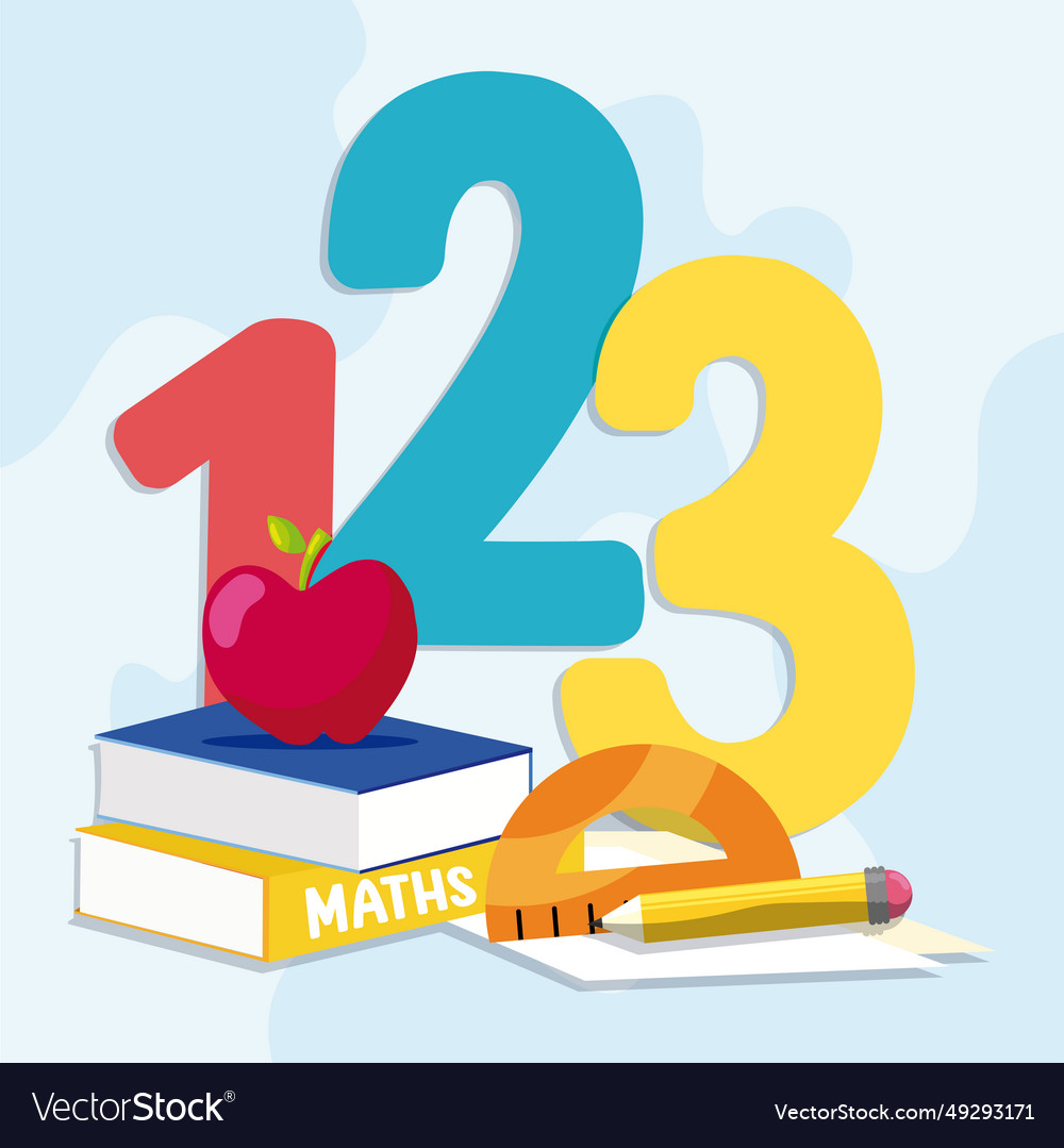 Cartoon math class concept background Royalty Free Vector
