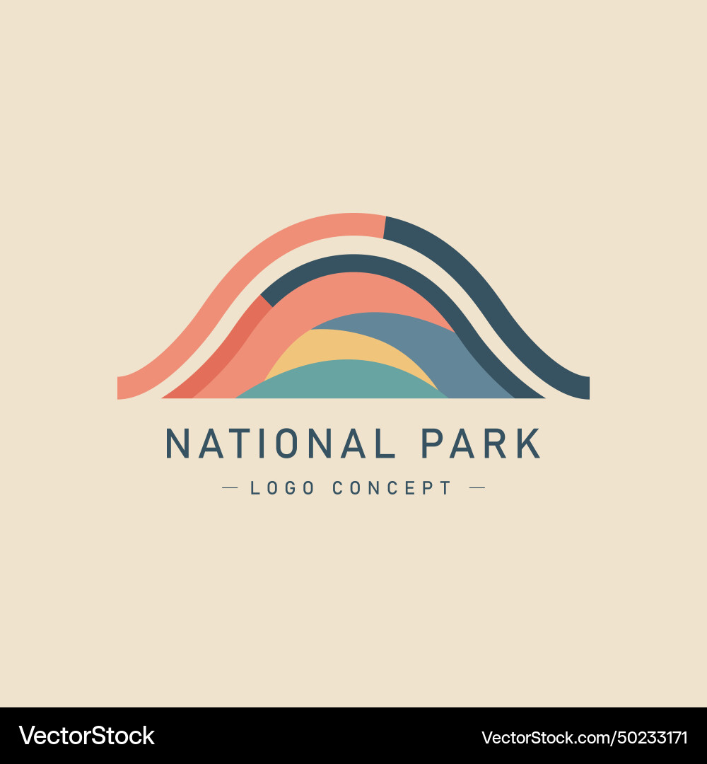 Clean simple modern line national park logo Vector Image