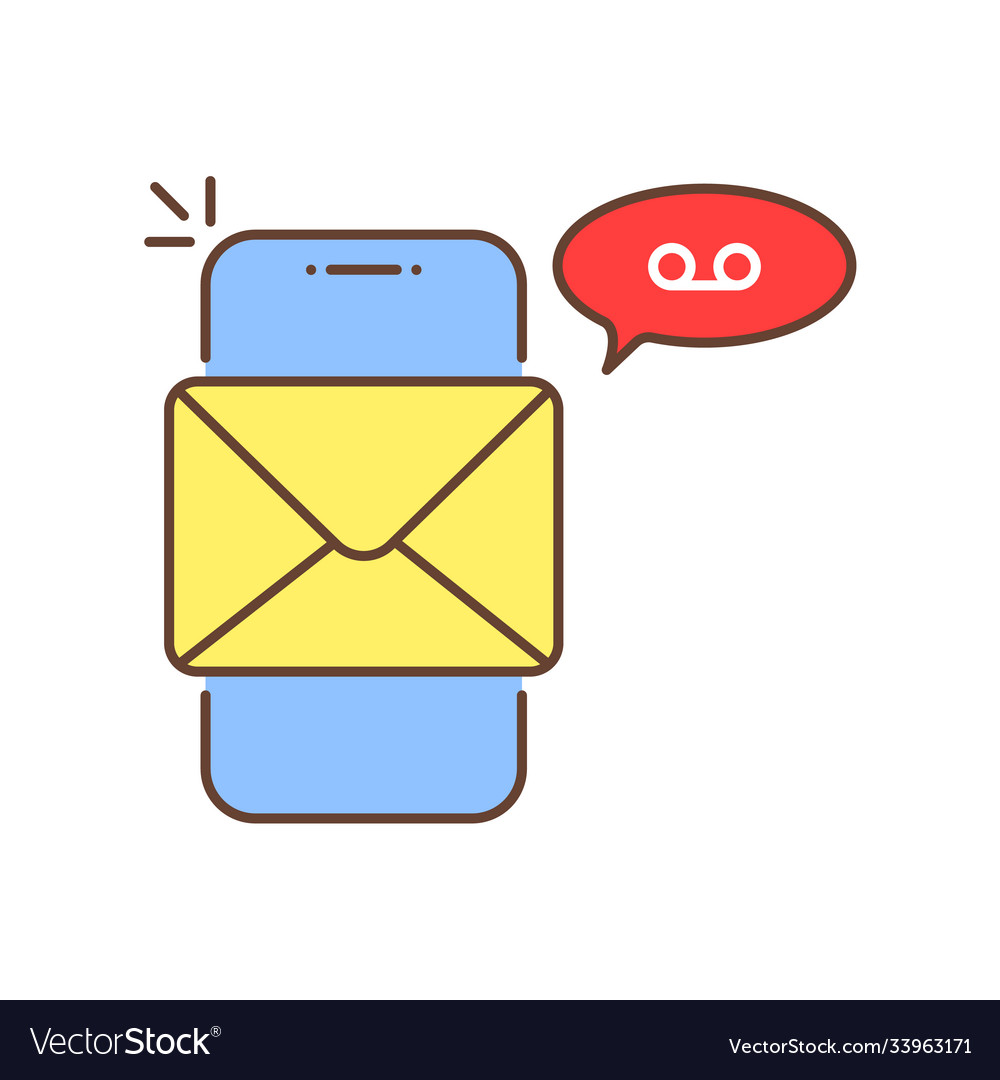 Color phone and voice message Royalty Free Vector Image