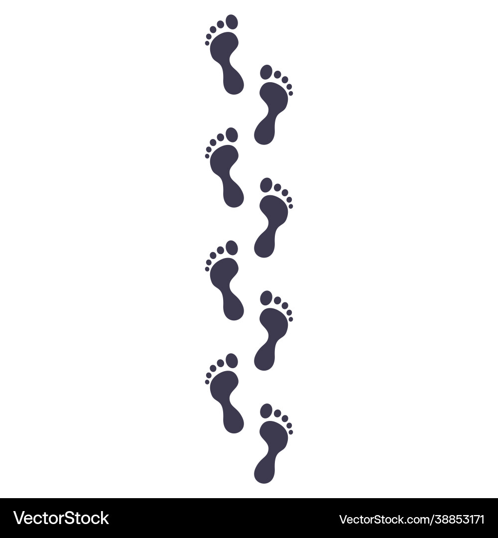 Footsteps icon footprints set human steps baby Vector Image