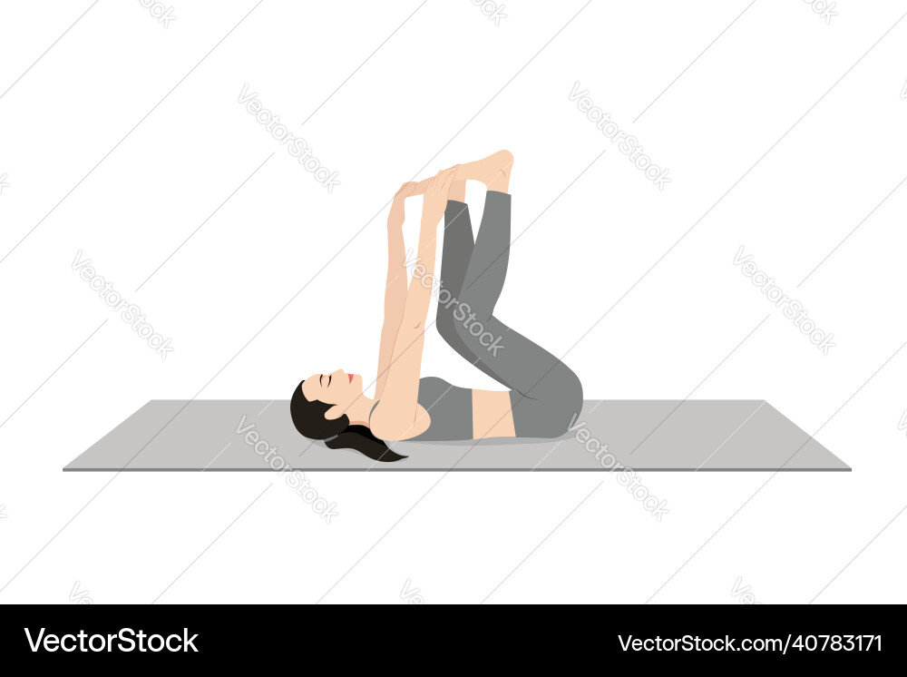 Happy baby pose ananda balasana dead bug pose Vector Image
